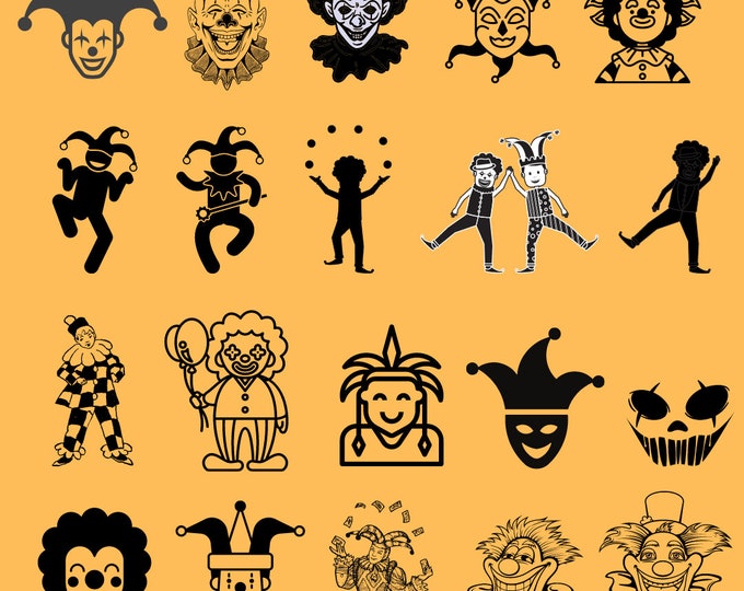 Joker Face Svg Bundle, Joker Cut File, Joker Silhouette, Halloween Svg ...