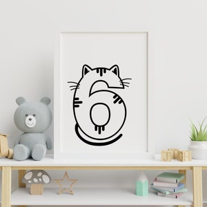 Cat Birthday Numbers\ Birthday SVG\ Ages Kitty\ Cut Files Party\ Kitten ...