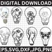 Floral Lightbulb SVG Flower Light Vector Lightbulb Clipart Lightbulb ...