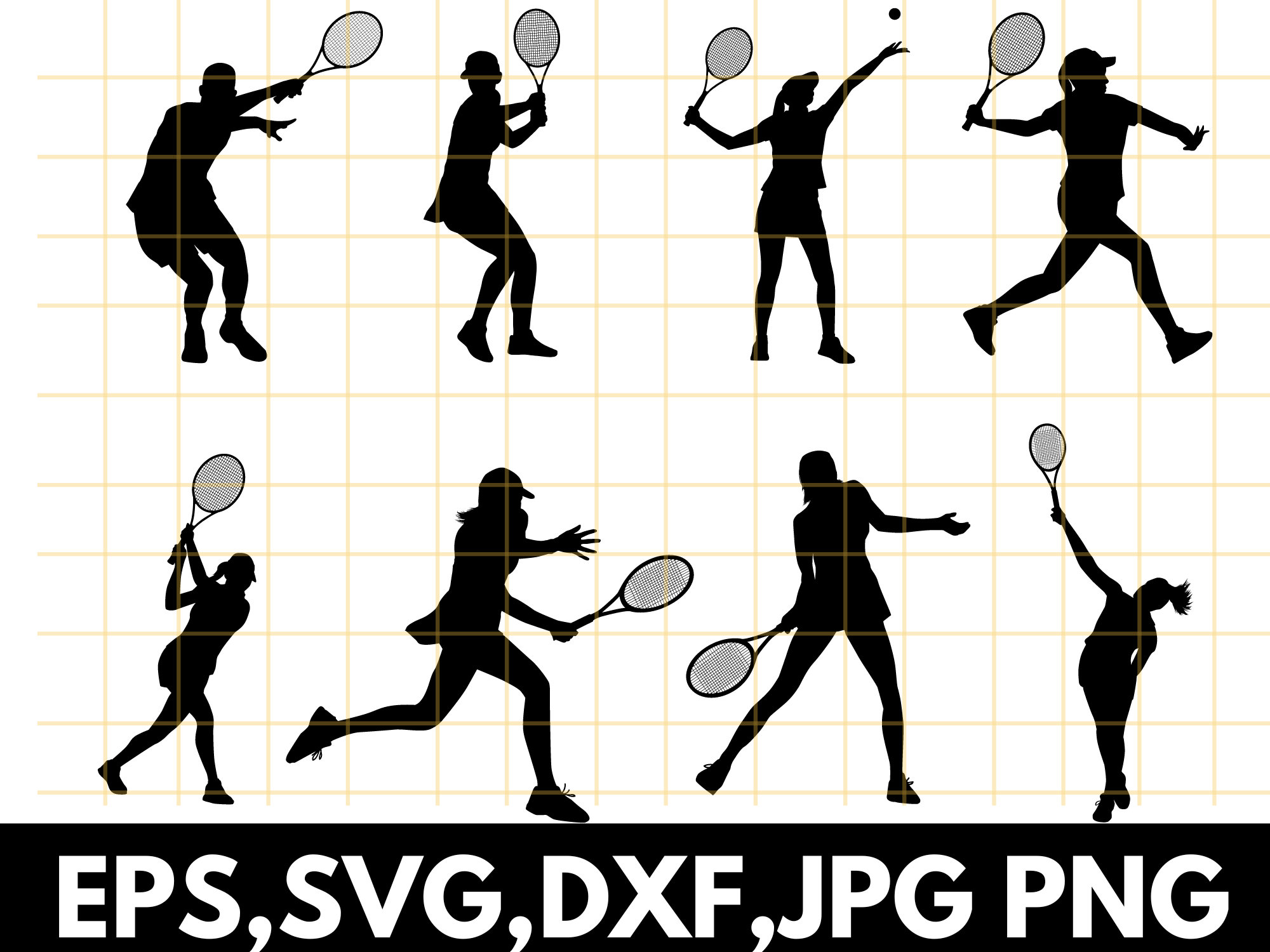 Tennis Svg Bundle Tennis Silhouette Svg Tennis Svg Designs - Etsy
