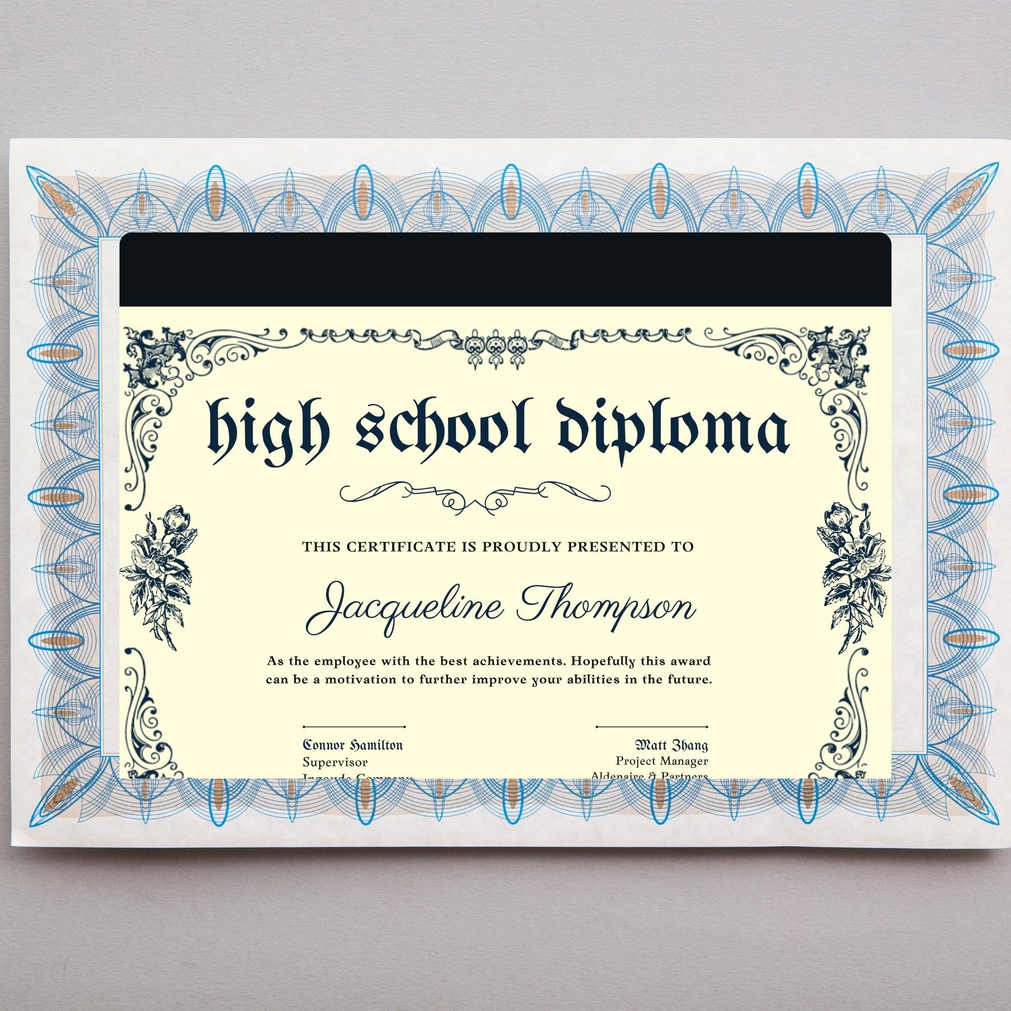 Editable Highschool Diploma Template Minimalist Printable - Etsy