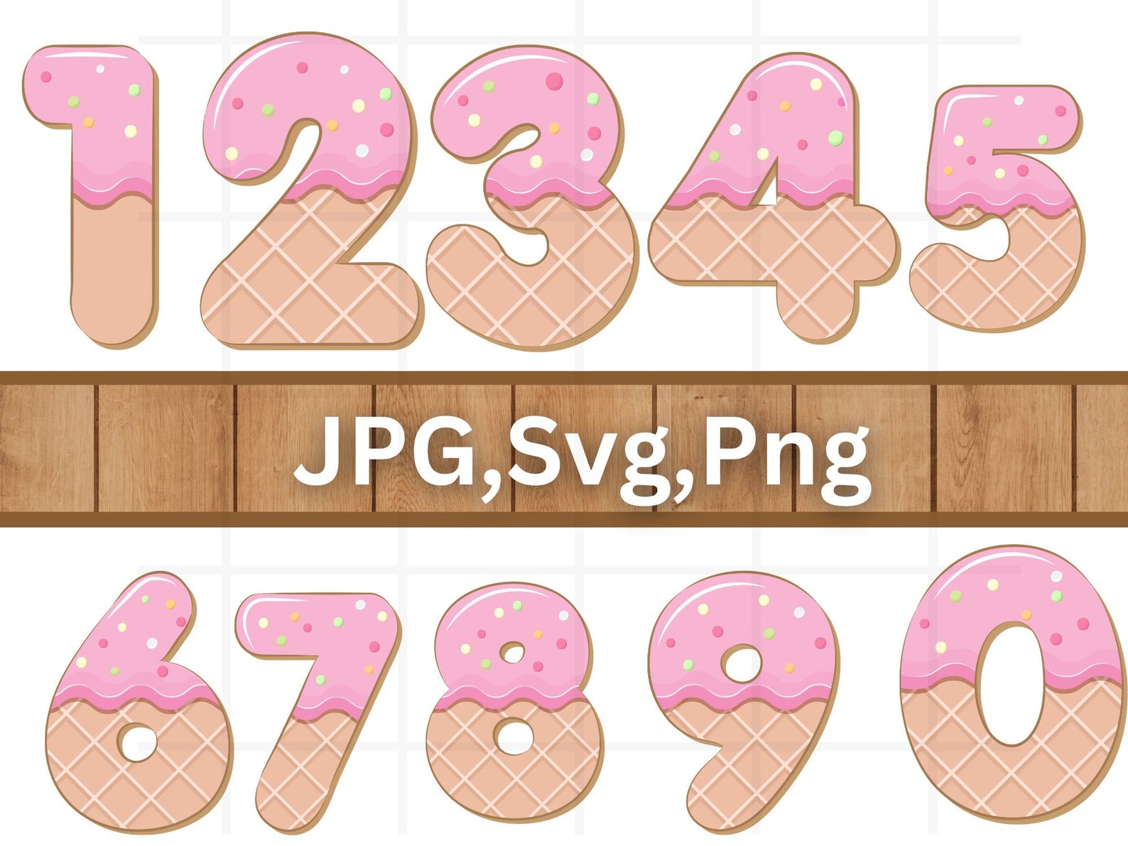 Ice Cream Numbers SVG\ Ice Cream Birthday\ Ice Cream Bundle SVG - Etsy