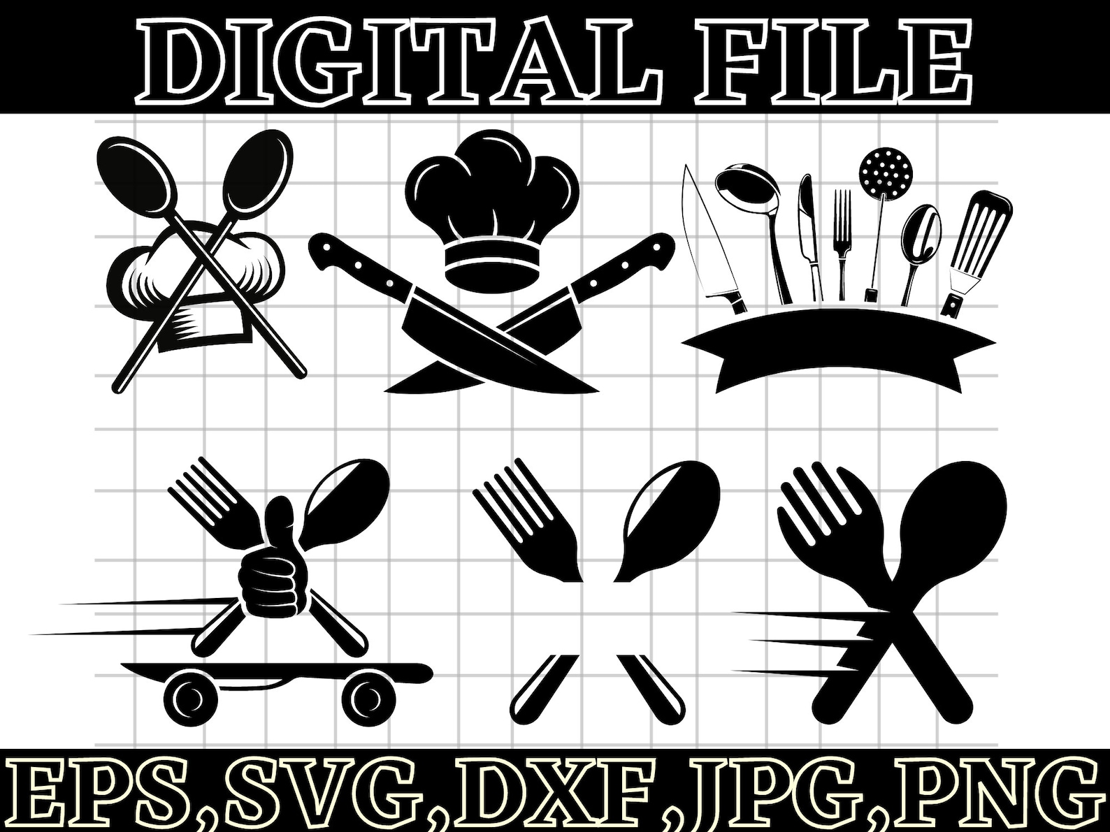 Chef Tools Svg Chef Svg File Chef Hat Svg Cooking Svg Kitchen Svg Cook ...