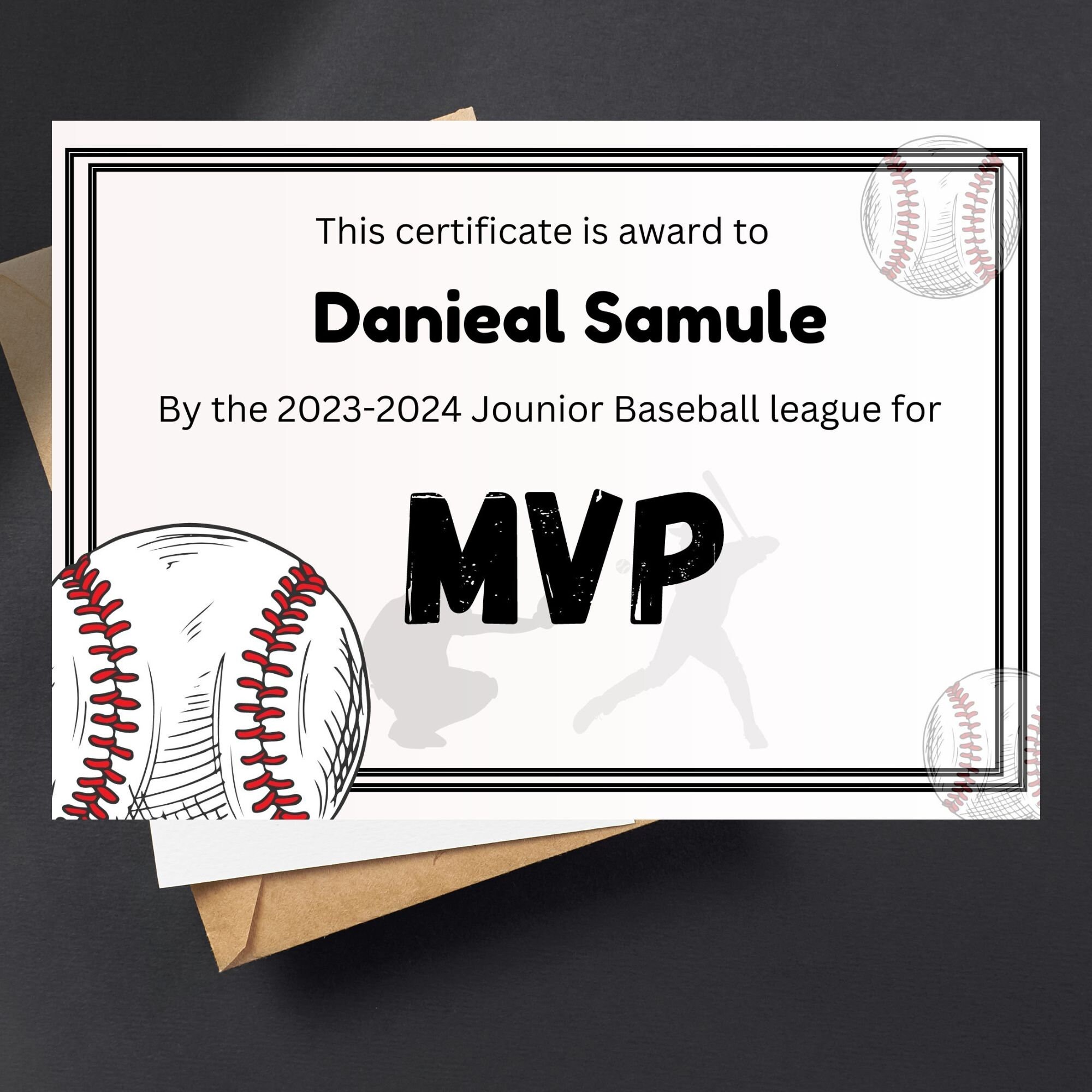 Editable Baseball Award Certificate Bundle Team Party Canva - Etsy