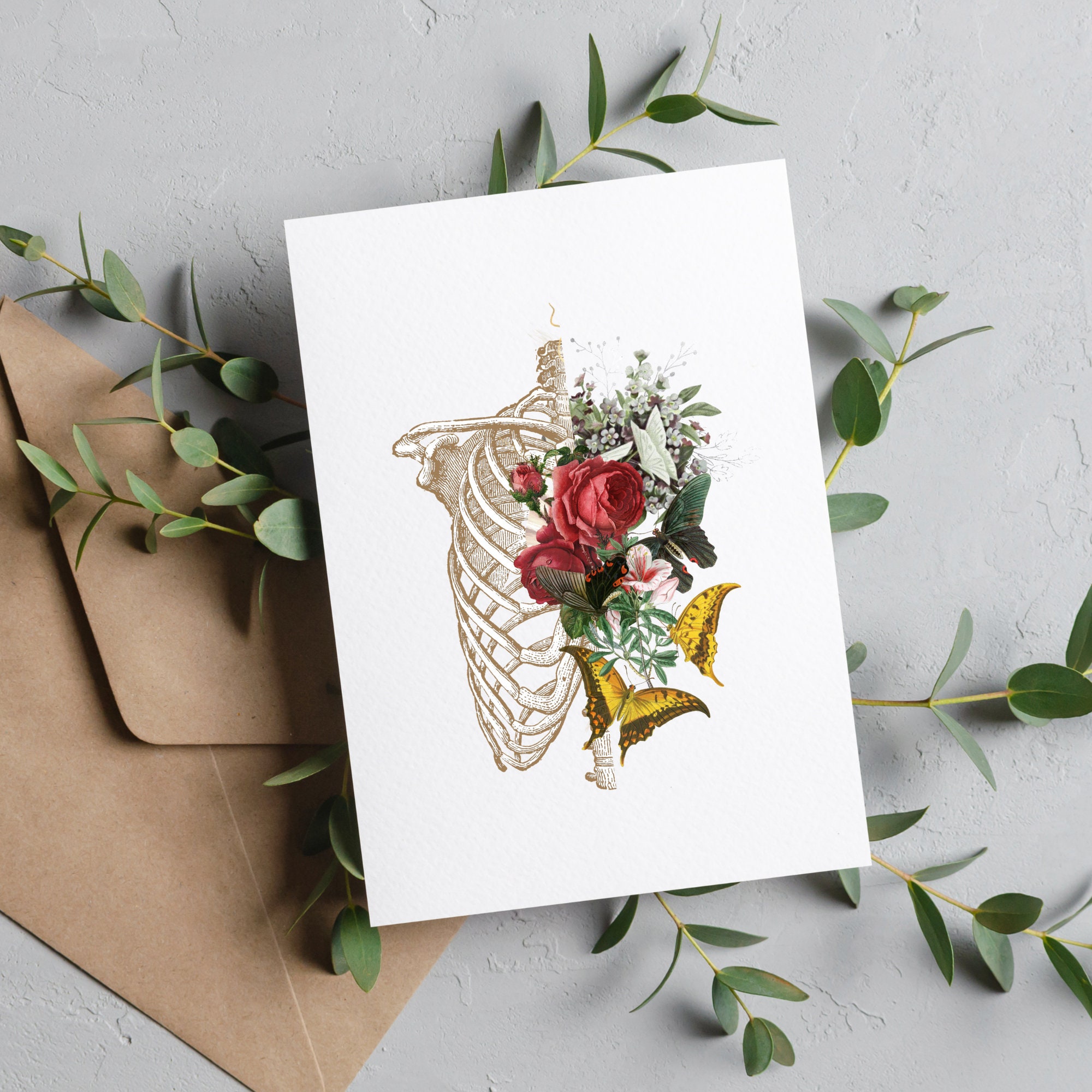 Floral Ribcage SVG Rib Cage SVG Skeleton SVG Gothic Shirt - Etsy