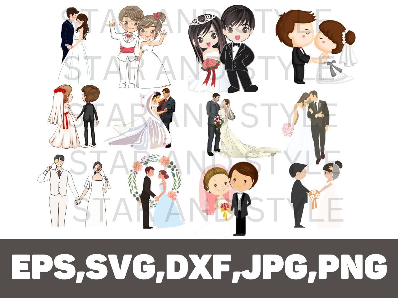 Wedding Couple Svg Bundle Couple Svg Bundle Anniversary Svg Bundle ...