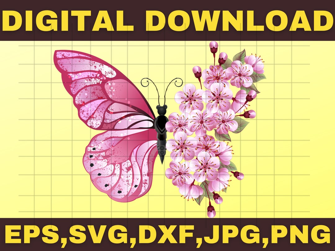 Floral Butterfly SUBLIMATION Design PNG\ Flower Butterfly Sublimation ...