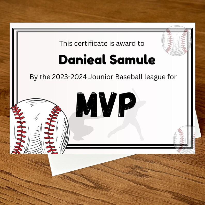 Editable Baseball Award Certificate Bundle Team Party Canva - Etsy