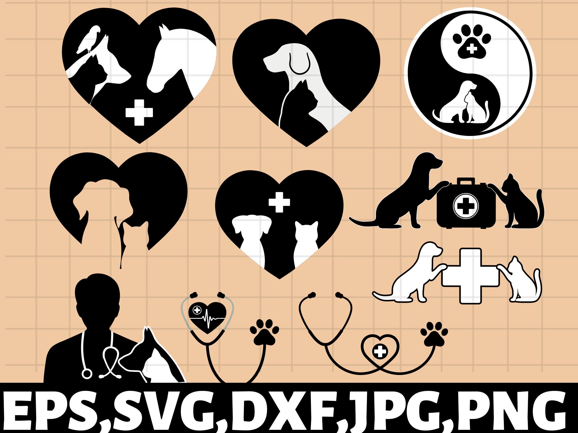 Veterinarian SVG Bundle Animals Svg Pet Doctor Svg Doctor Svg Animal ...