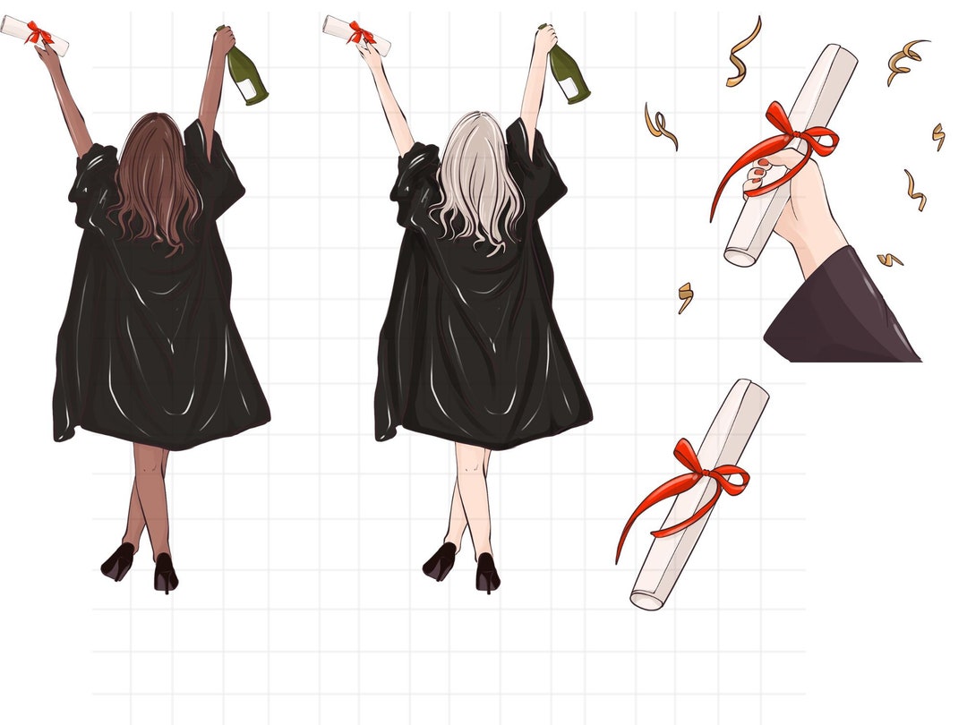 Graduation Girls Clipart\ Graduation Clipart\ Grads Friends\ Graduates ...