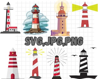 Lighthouse SVG Bundle, Ocean Lighthouse SVG Pack, Cricut Silhouette ...