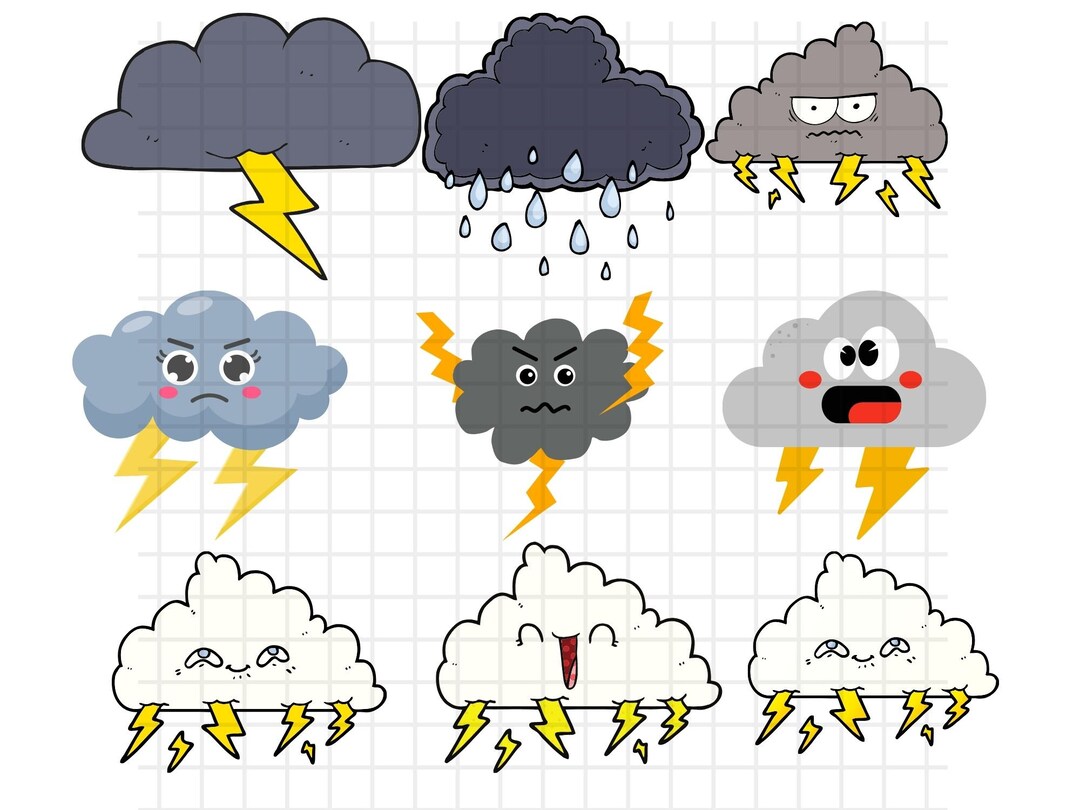 Cloud Svg Bundle\ Weather Cloud Svg\ Thunderclouds Svg\ Weather SVG ...