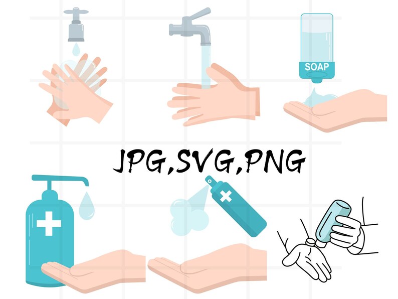 Hand Washing Svg Hand Washing Instruction Svg Hand Washing Guide Svg ...