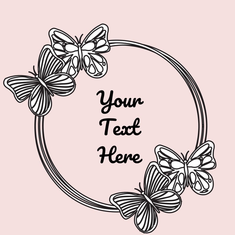 BUTTERFLY MONOGRAM SVG\ Butterfly Wreath Svg\ Circle Monogram Svg ...