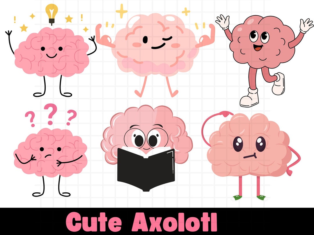 Cute Brain Character Digital Clip Art for Scrapbooking Card Making ...