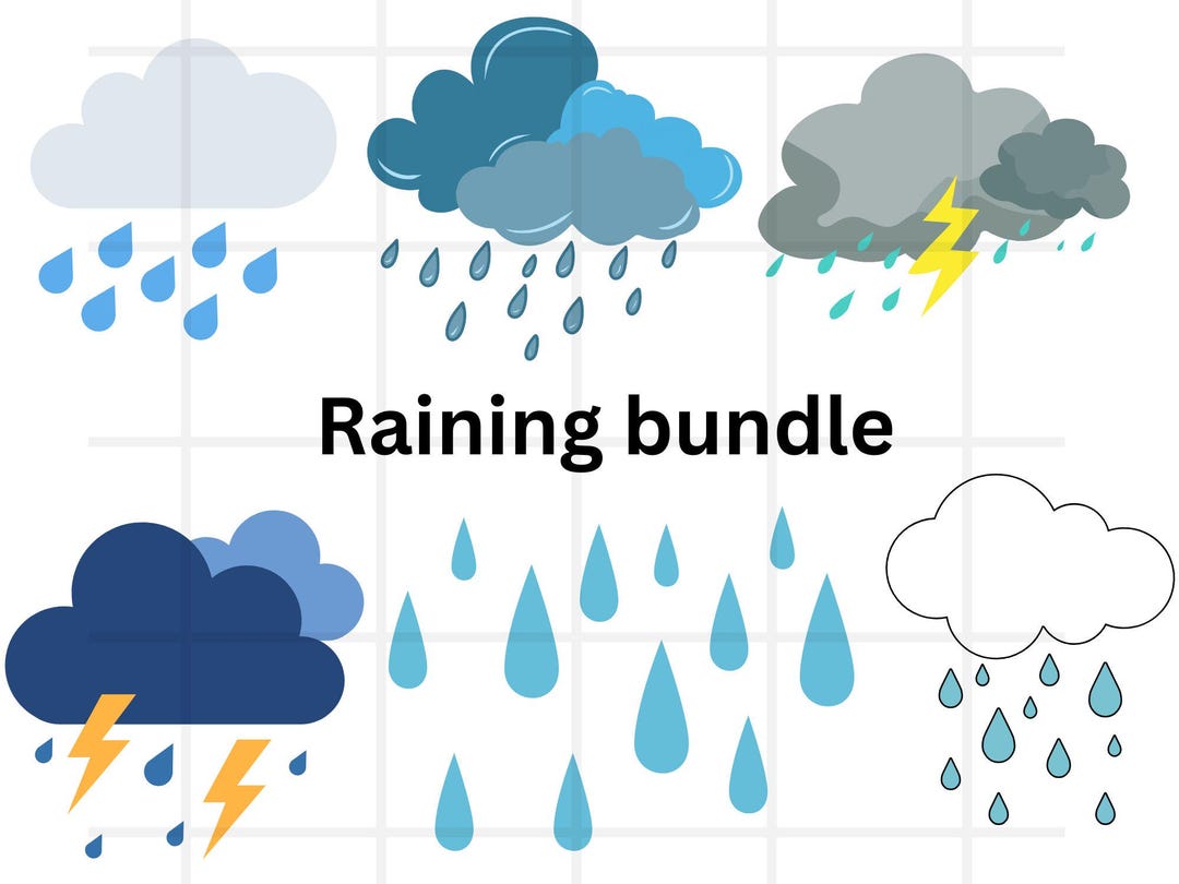 Rain SVG Bundle\ Svg Files for Cricut\ Raining Svg\ Rainy Weather SVG ...