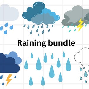 Rain SVG Bundle\ Svg Files for Cricut\ Raining Svg\ Rainy Weather SVG ...