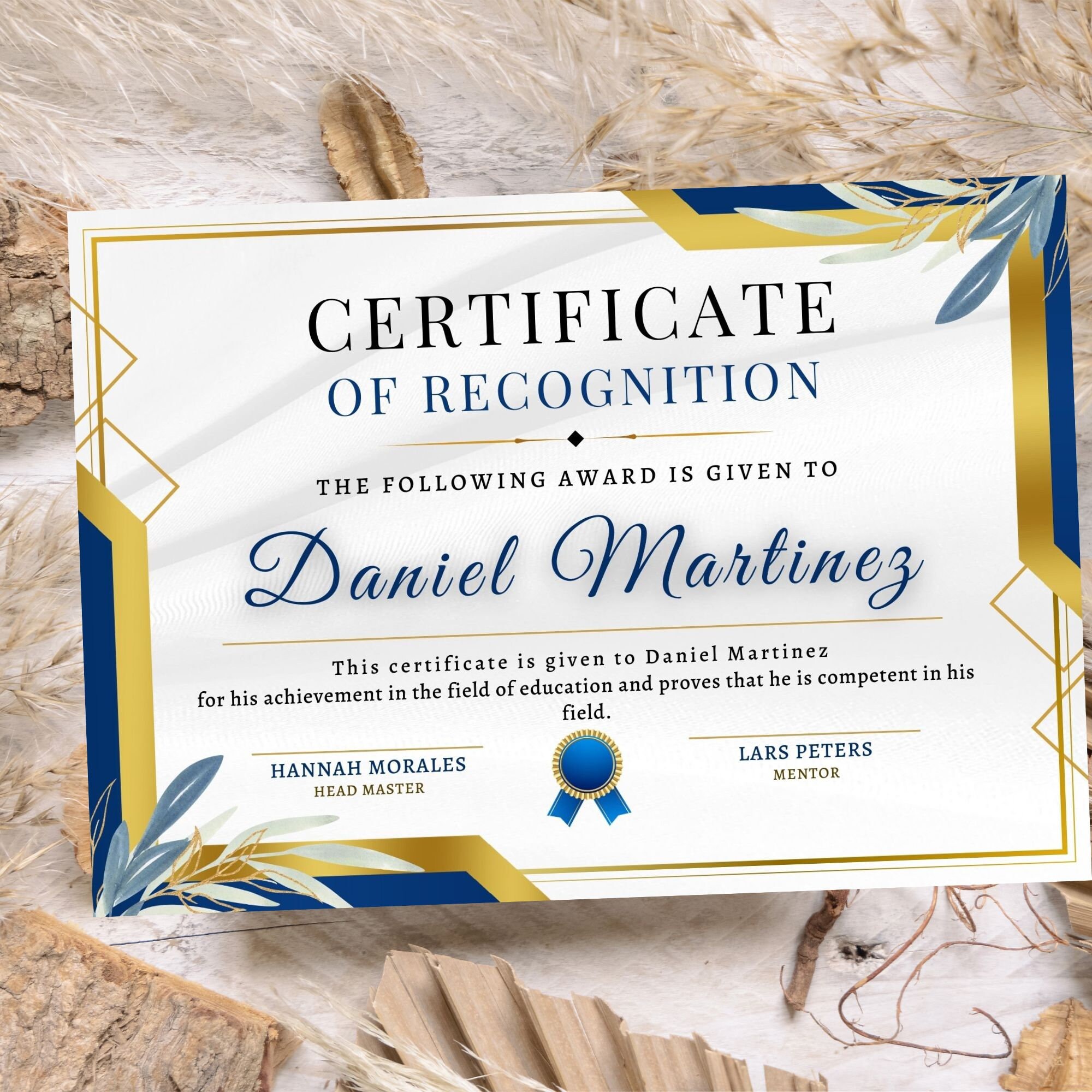 Editable Certificate of Recognition Template\ Editable Printable ...