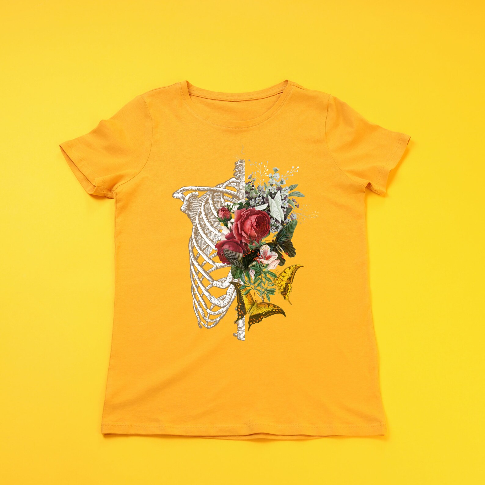 Floral Ribcage Svg Rib Cage Svg Skeleton Svg Gothic Shirt Vinyl Stencil