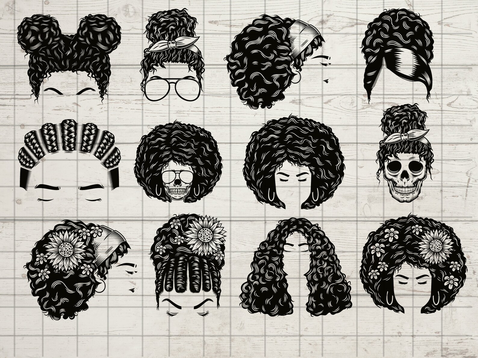 Afro Woman SVG\ Afro Girl Svg\ Afro Queen Svg\ Afro Lady Svg\ Curly ...