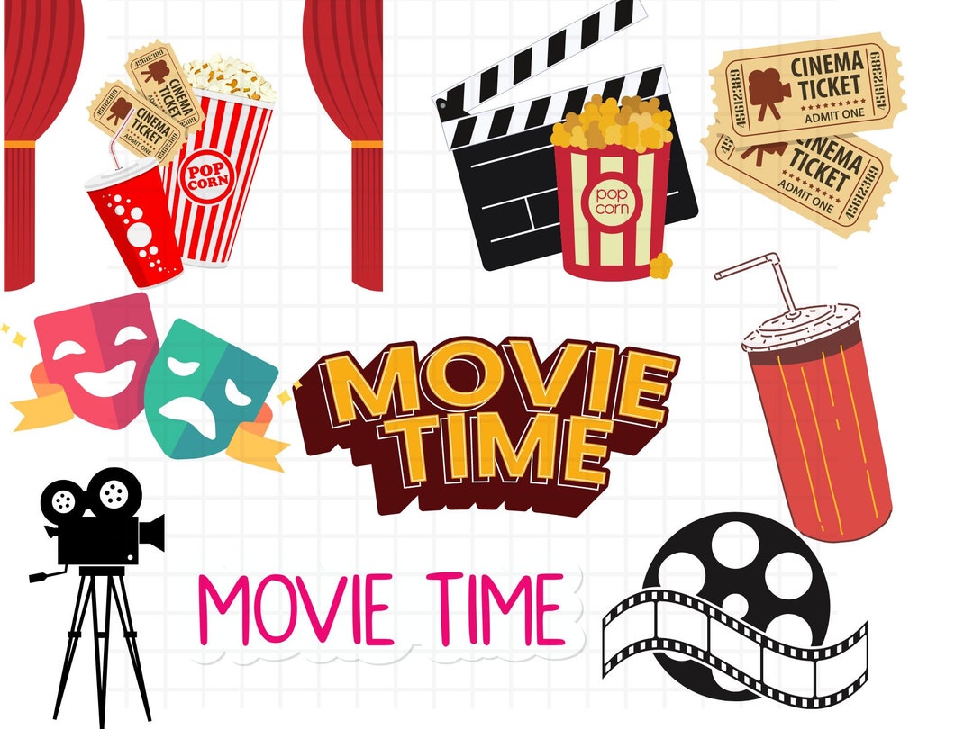 Movie Night Digital Clip Art for Scrapbooking\ Card Making\ Cupcake ...