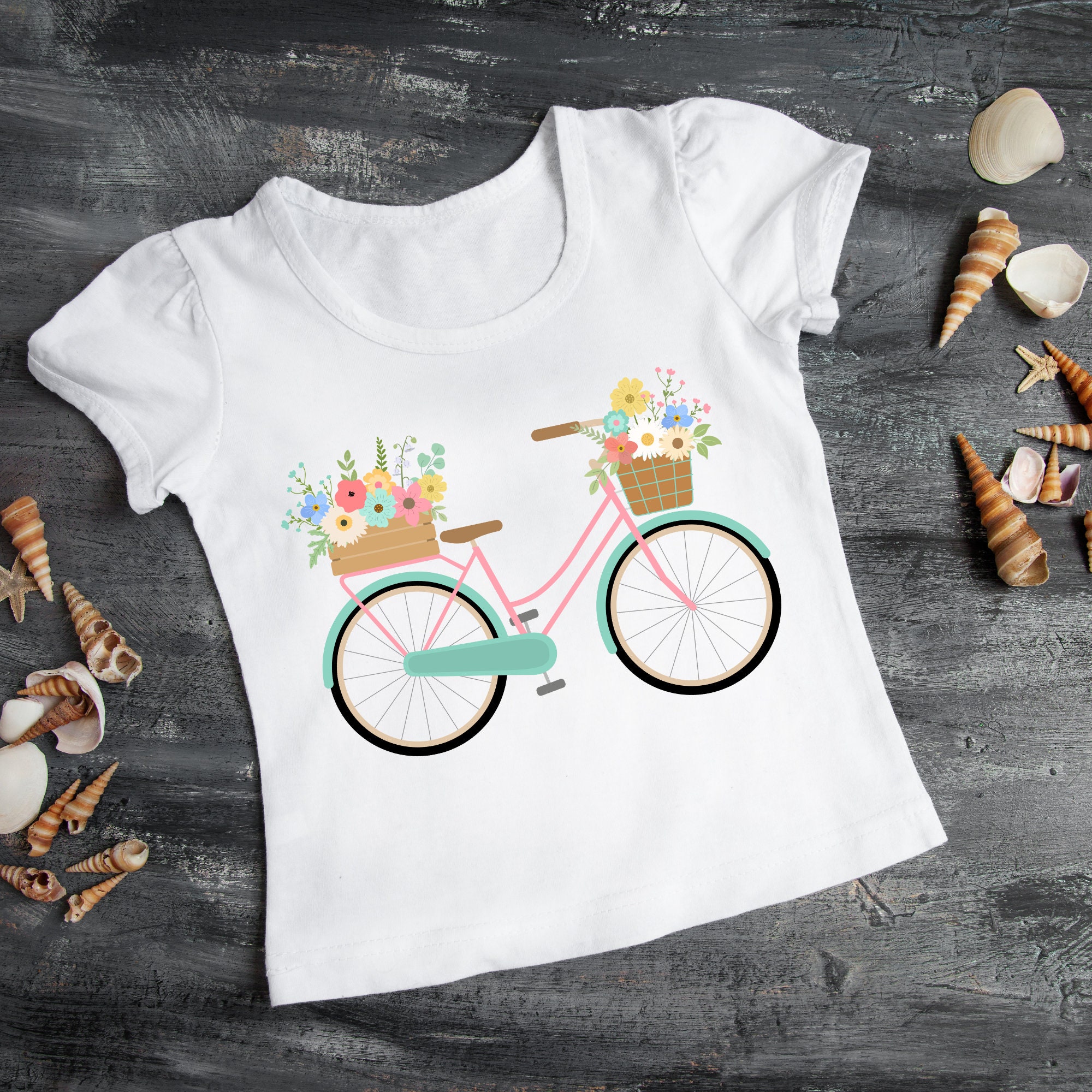 Floral Bicycles Clipart Set VINTAGE BICYCLE in SVG Cycling Svg Travel ...