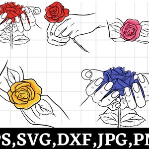 Hand Holding Flowers Svg\ Hand Holding Bouquet Cut File\ Flower Svg ...