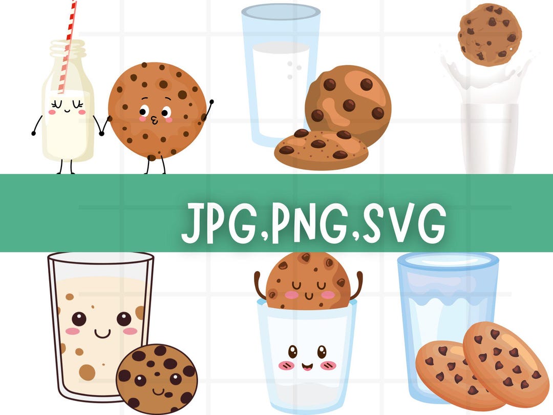 Milk and Cookie SVG\ Vector Clipart\ Cut File\ Food and Drink File\ Svg ...