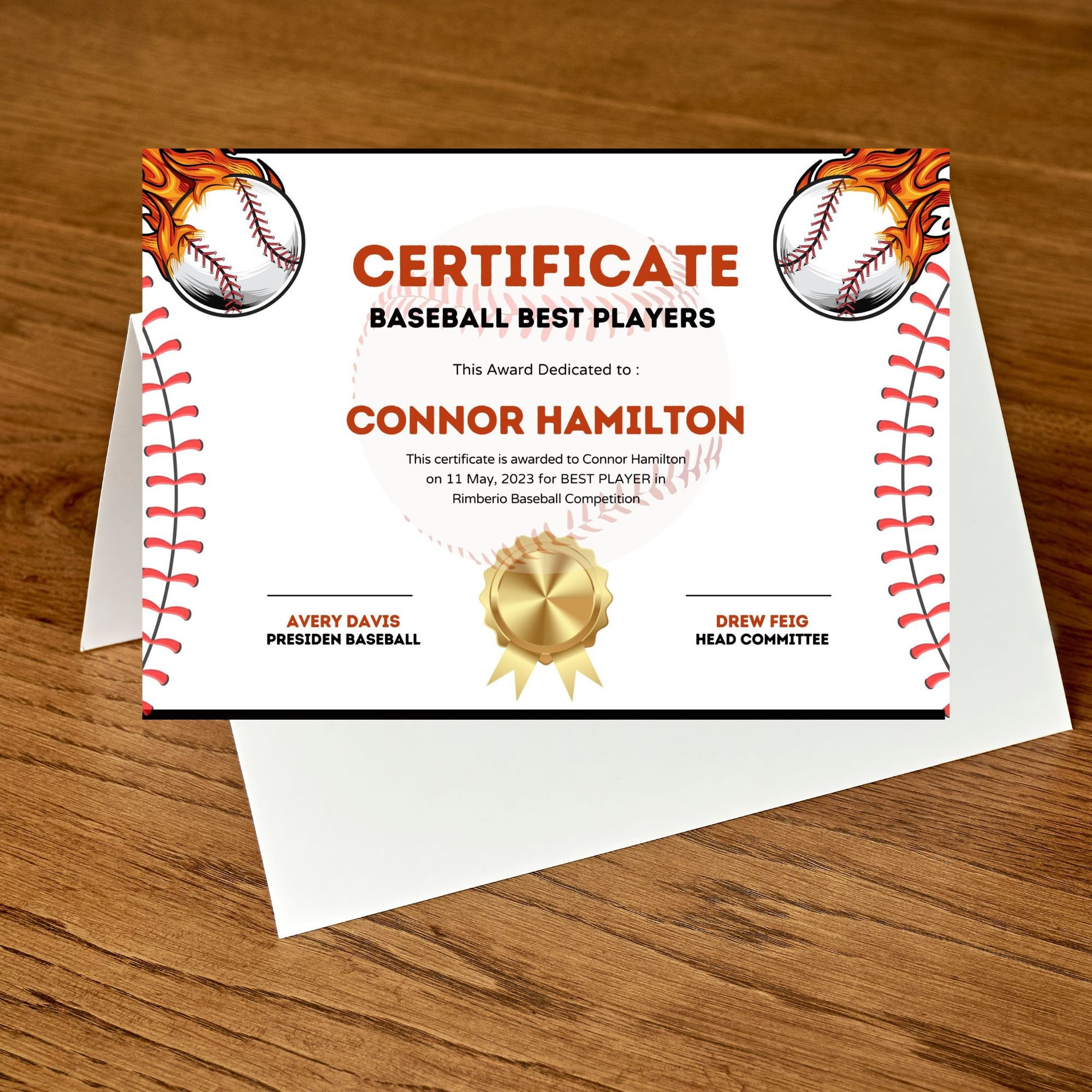 Editable Baseball Award Certificate Bundle\ Canva Template\ Team Party ...
