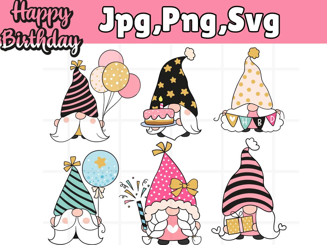 Birthday Gnomes Svg\ Happy Birthday Svg\ Birthday Party Svg Cut File ...