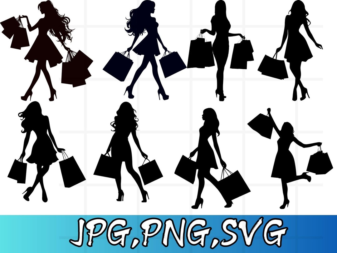 Shopping Girl SVG\ Shopping Girl SVG Bundle\ Shopping Girl Clipart ...