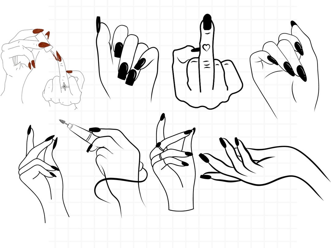 Nail Art SVG Bundle\ Girl Hand Svg\ Nail Art Cut File\ Nail Tech Svg ...