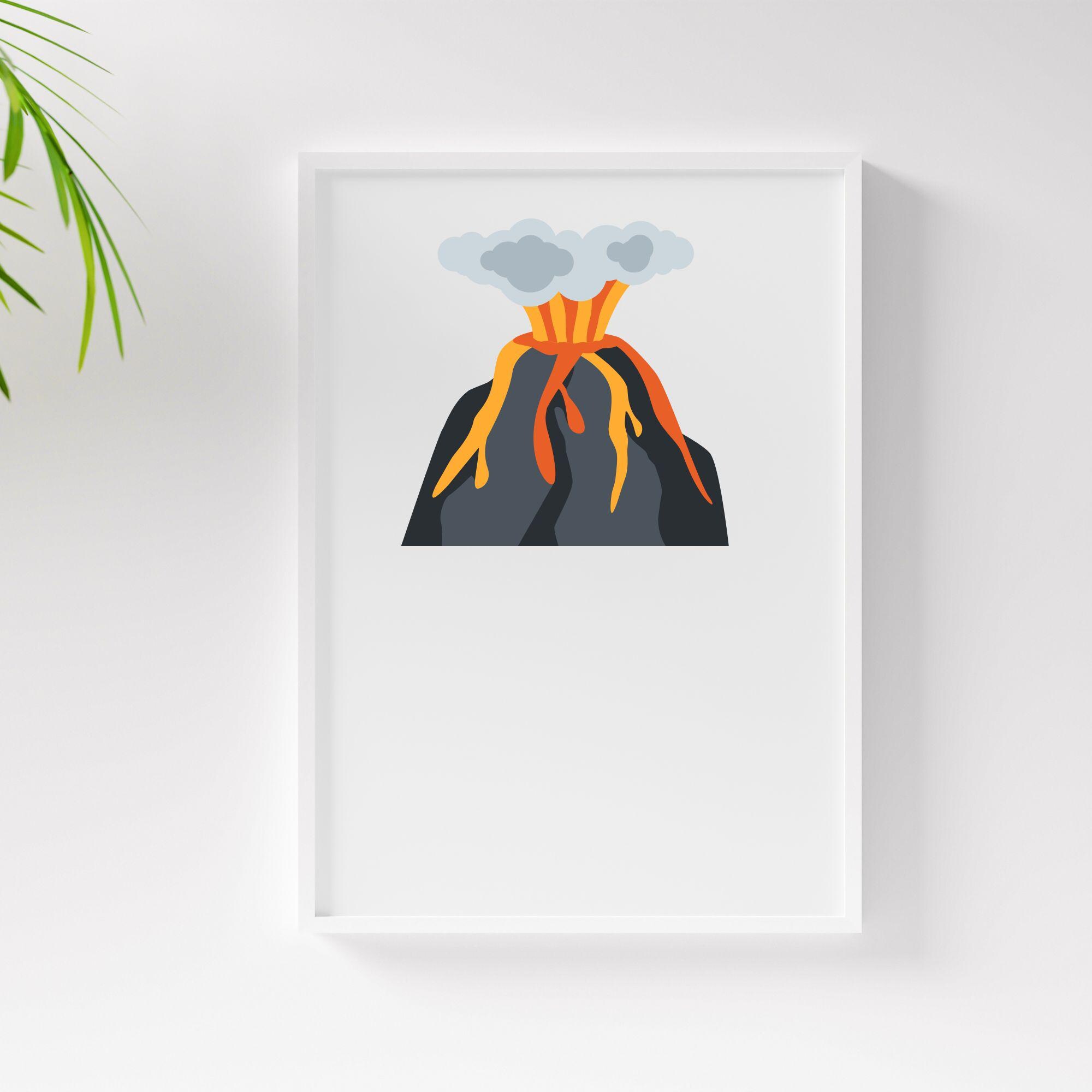 Volcano Clipart SVG Cut File\ Lava Svg\ Smoke Svg\ Mountian Svg\ Bundle ...