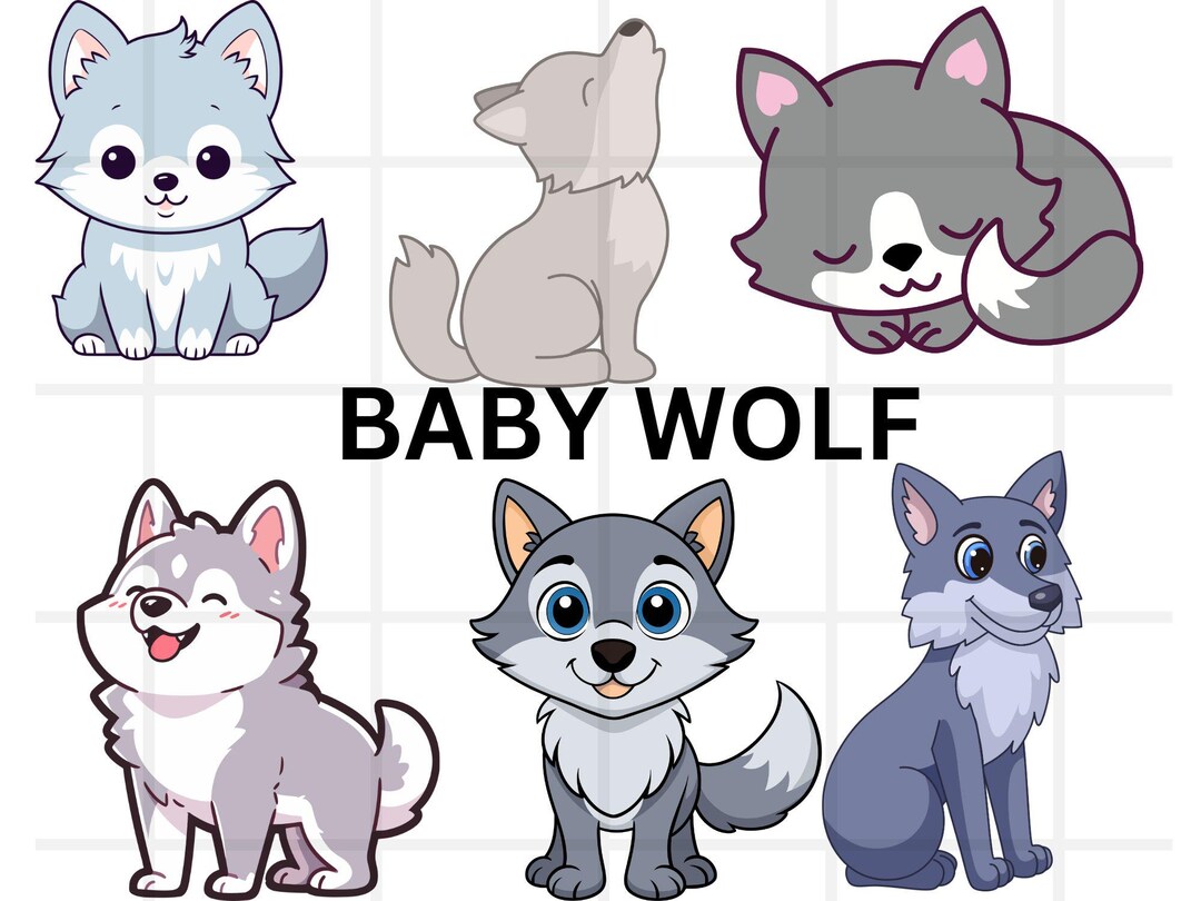 Cute Baby Wolf SVG\ Cute Wolf Svg\ Cute Baby Wolf Clipart\ Cute Wolf ...