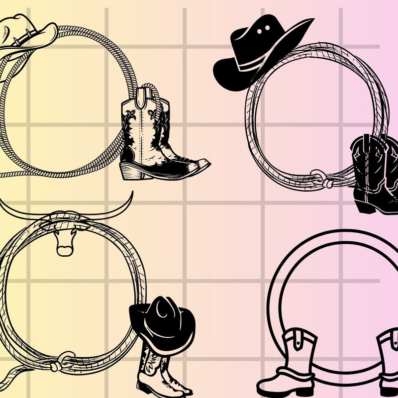 Lasso With Hat Svg - Etsy
