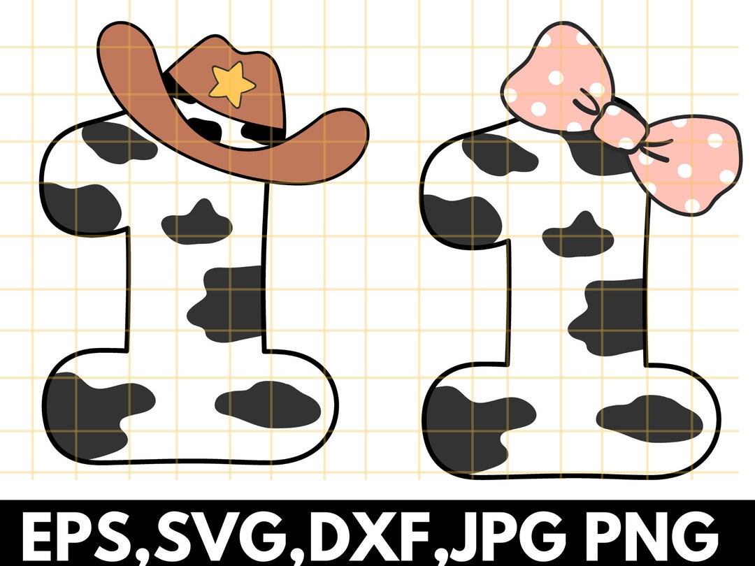 Cow Number Birthday Svg\ 1st Birthday Svg\ Cow Print Svg\ Birthday Girl ...