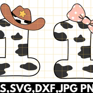 Cow Number Birthday Svg\ 1st Birthday Svg\ Cow Print Svg\ Birthday Girl ...