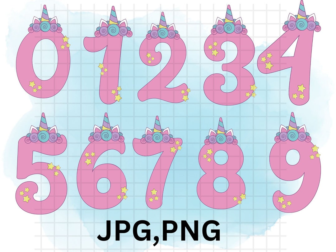 Unicorn Numbers for Kids Birthday Bundle 0-9 Unicorn Numbers\ for ...