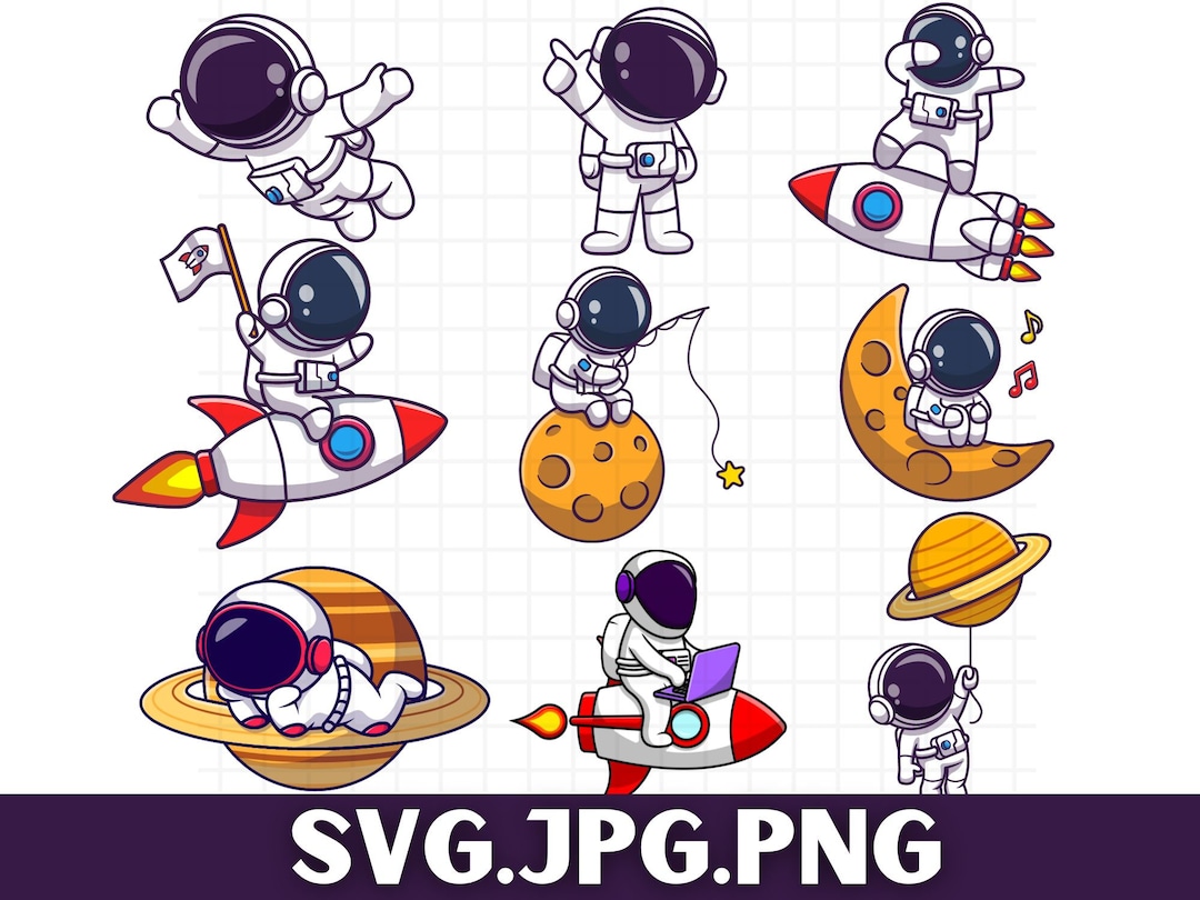 Astronaut Svg Png Bundle\ Astronaut Clipart\ Astronaut Kid Svg ...
