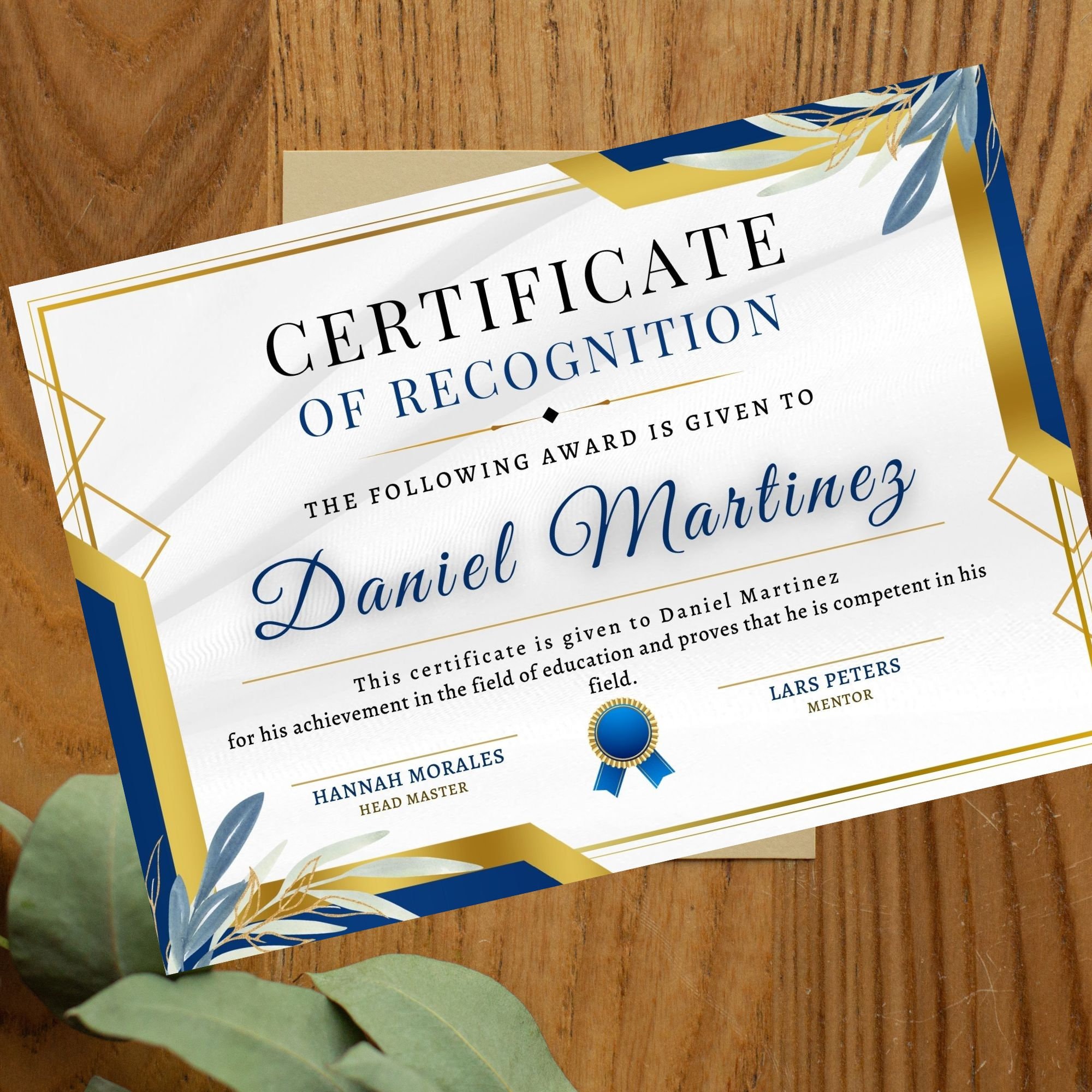Editable Certificate of Recognition Template Editable - Etsy