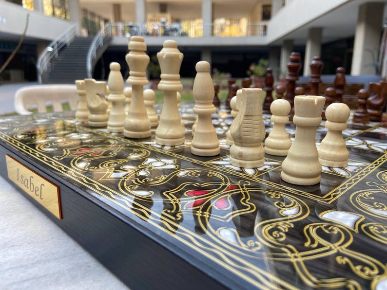 Backgammon and Chess Set Personalized Chess Set With Board - Etsy