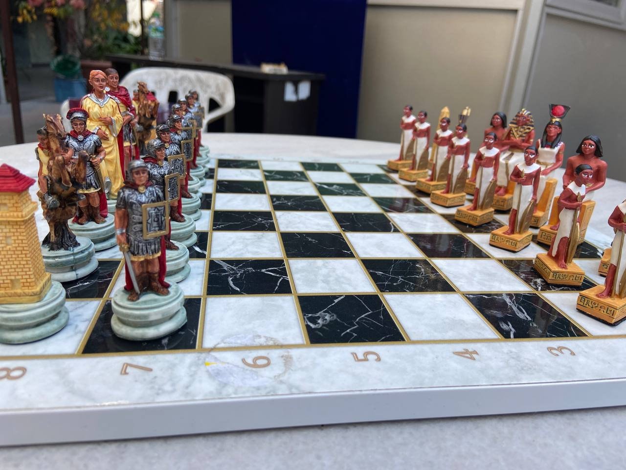 Unique Hand Painted Chess Pieces Themed Chess Pieces Marble - Etsy