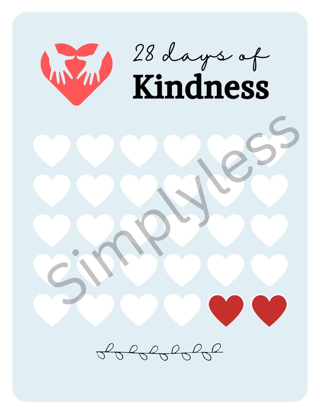 February Acts of Kindness Tracker, 28 Days of Kindness. - Etsy