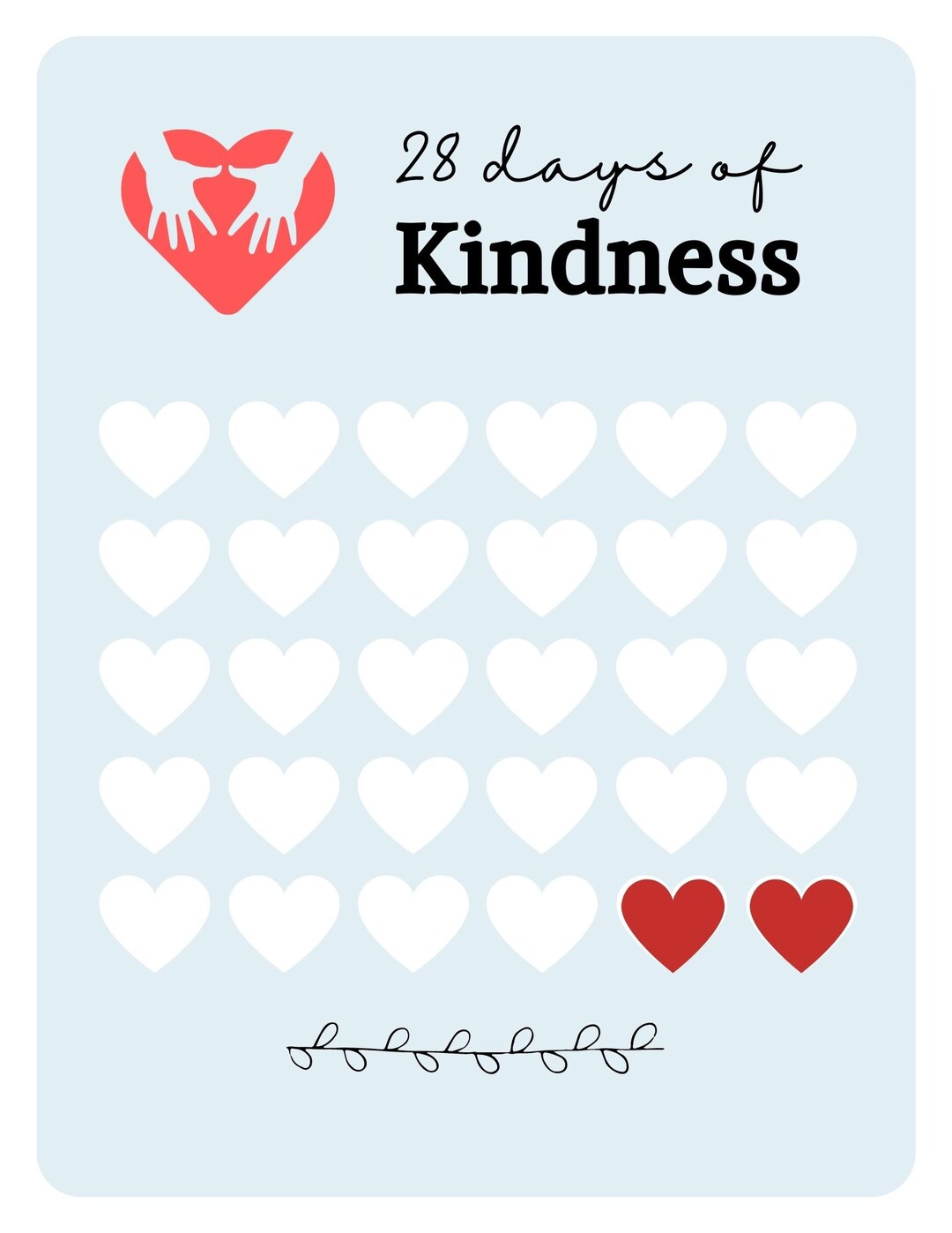 February Acts of Kindness Tracker, 28 Days of Kindness. - Etsy