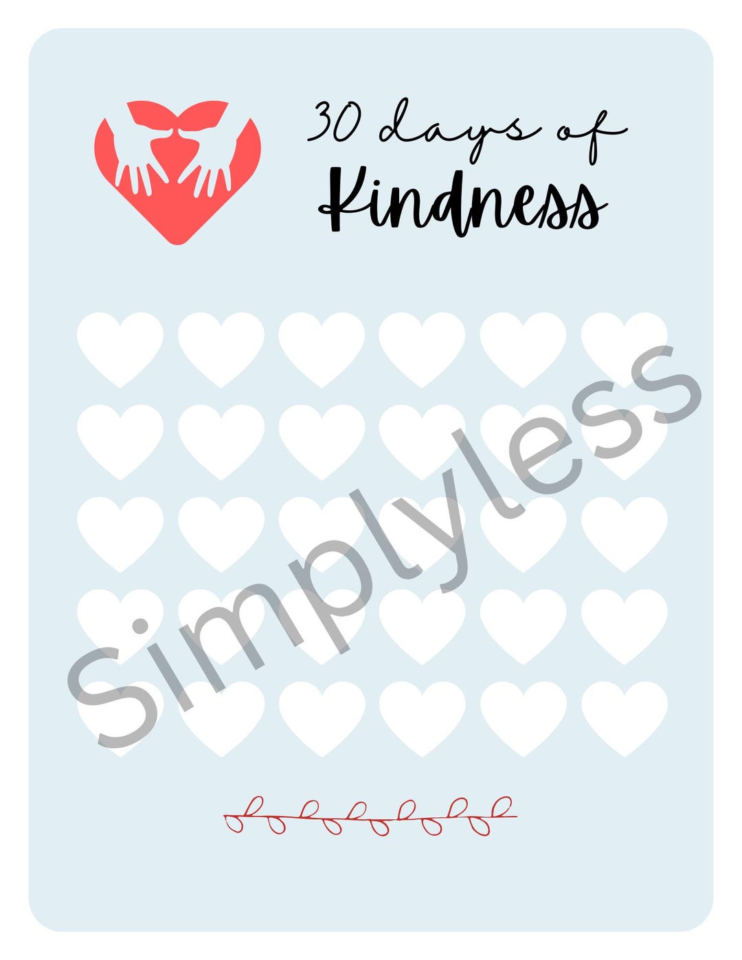 30 Days of Kindness, 30 Days of Kindness Tracker, 30 Days of Kindness ...