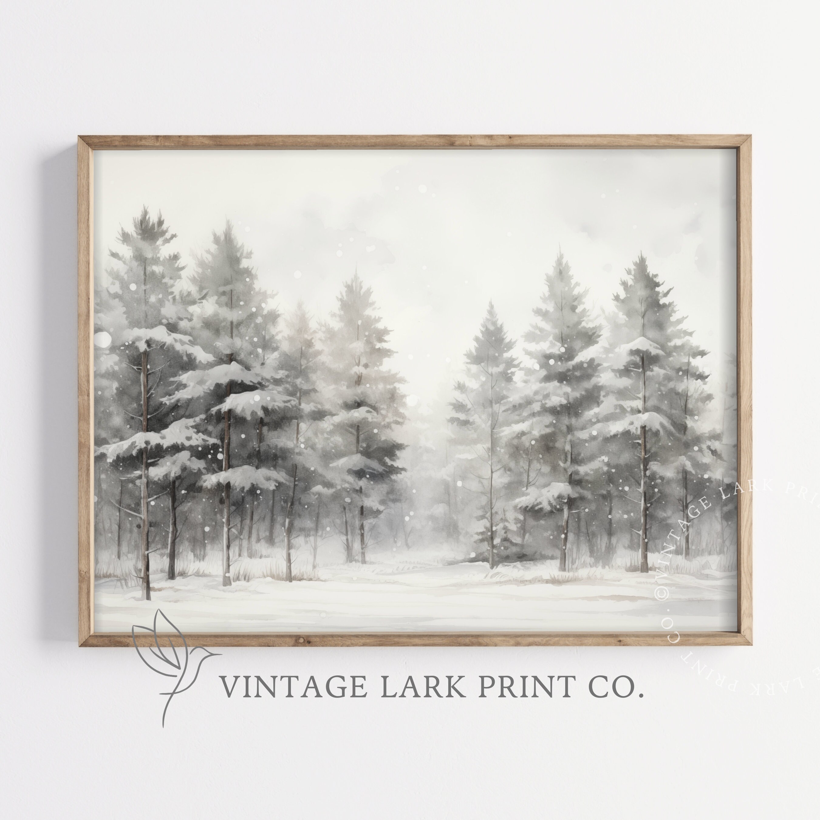 Christmas Printable Wall Art Snow Scene Neutral Winter Decor - Etsy UK