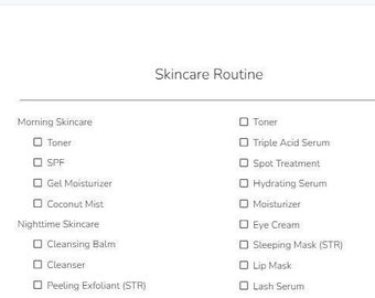 Printable Skincare Routine Template - Etsy