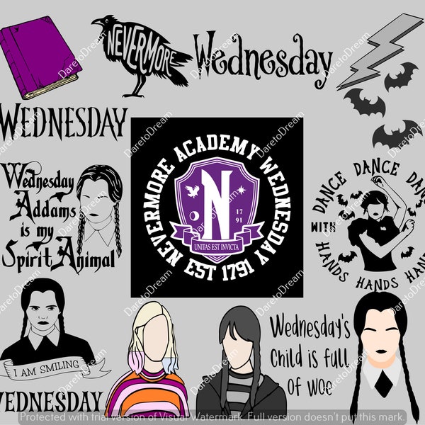 Wednesday and Enid Silhouette - Etsy UK