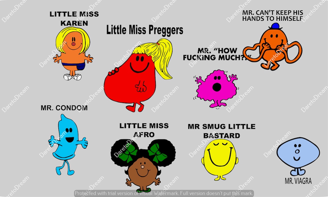 Mr Men Little Miss Svg Png Dxf Files. Cricut Silhouette - Etsy Australia