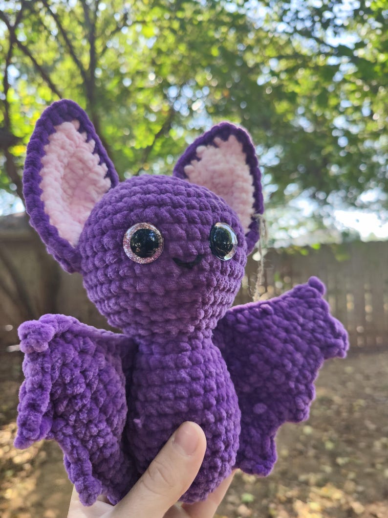 Super Soft Bat Plushie - Squishy Bat Plush- Purple Bat Plush - Small ...